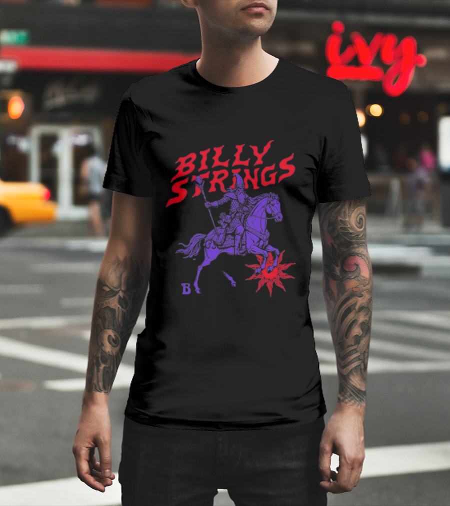 Billy Strings Winter 2026 Tour Knight's Tale Fiery Knight On Horseback T-Shirt