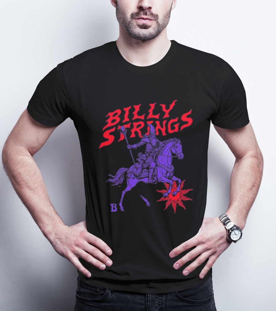 Billy Strings Winter 2026 Tour Knight's Tale Fiery Knight On Horseback T-Shirt