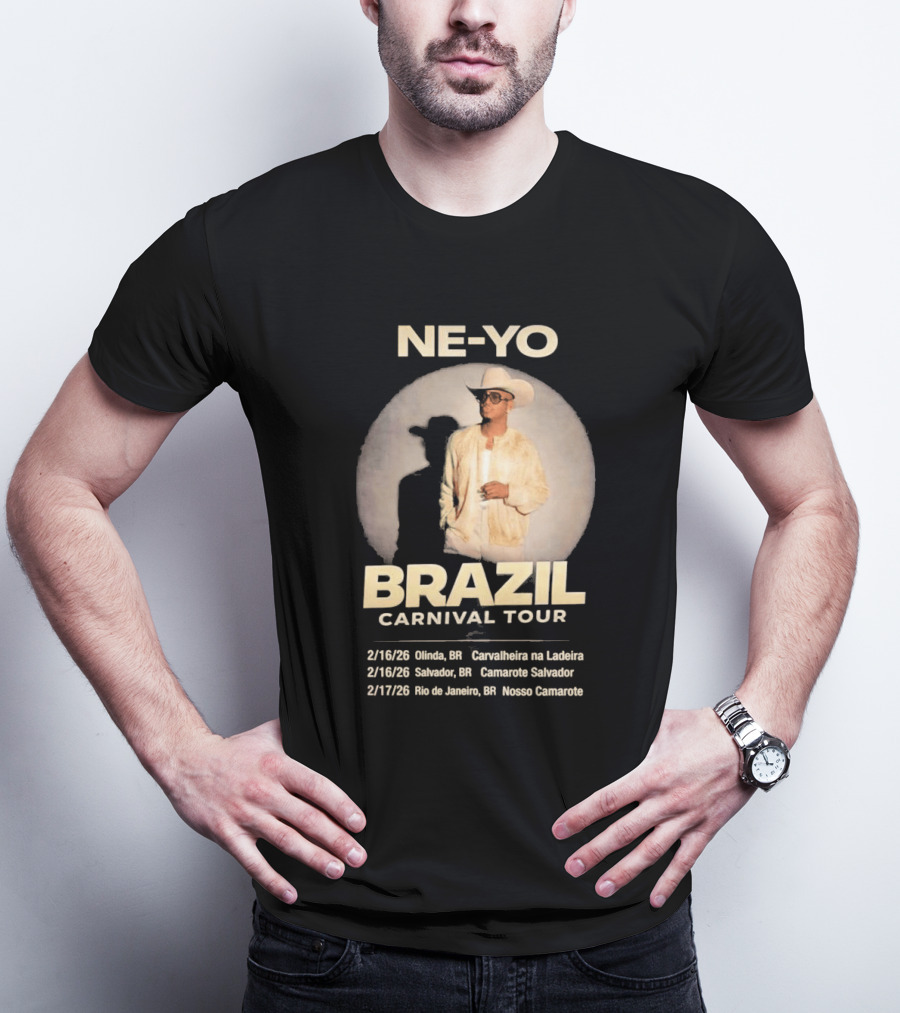 Ne Yo Brazil Carnival Tour 2026 Olinda Salvador Rio De Janeiro Dates T-Shirt