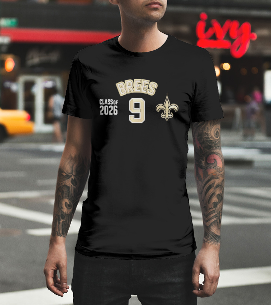 Brees 9 Class Of 2026 Fleur De Lis T-Shirt