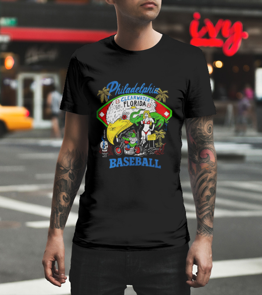 Philadelphia Phillies Clearwater Florida Baseball Alligator Beach Scene 2026 T-Shirt