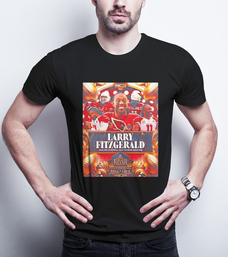 Larry Fitzgerald Arizona Cardinals 2026 Pro Football Hall Of Fame Inductee NFL T-Shirt