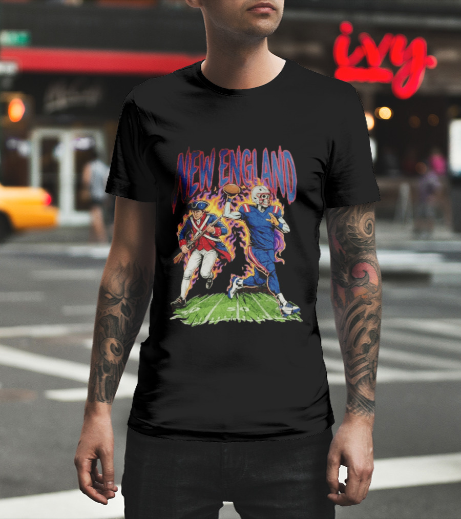 New England Patriots Skeleton Football Game Day Fan T-Shirt