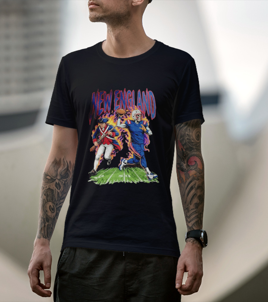 New England Patriots Skeleton Football Game Day Fan T-Shirt