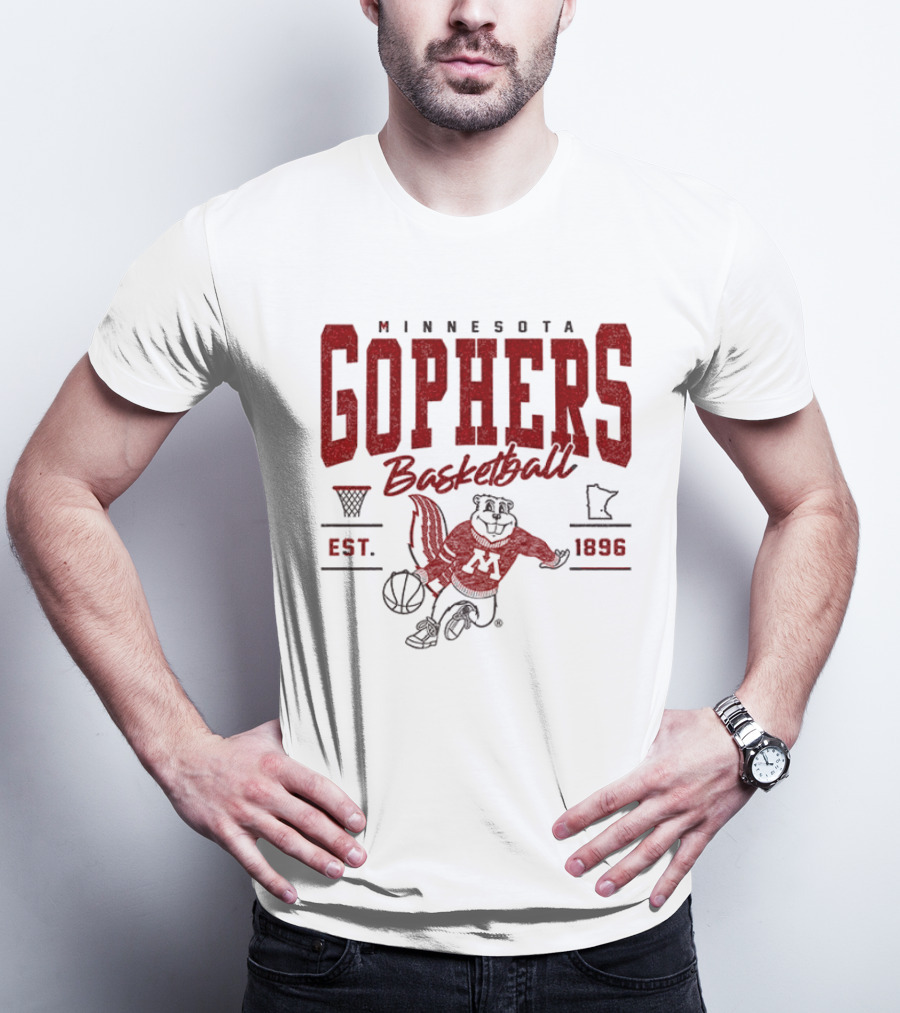Minnesota Gophers Basketball Est 1896 Goldy Gopher Dribbling Ball T-Shirt