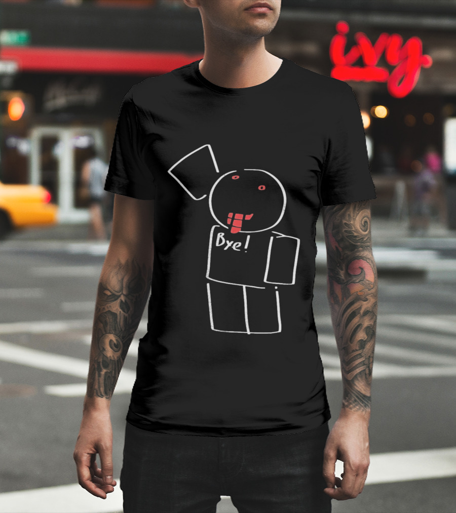 Debunkoider's Bye Robot Stick Figure With Red Tie T-Shirt