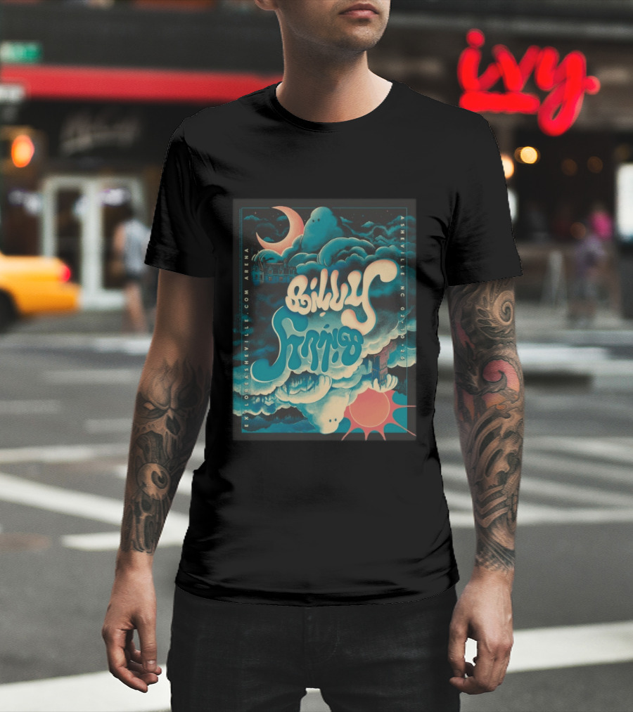 Billy Strings Tour Asheville NC February 10 2026 ExploreAsheville Arena Moon Clouds T-Shirt