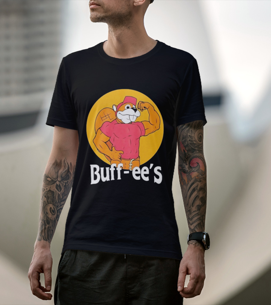 Buff Ee's Muscular Beaver Cartoon T-Shirt