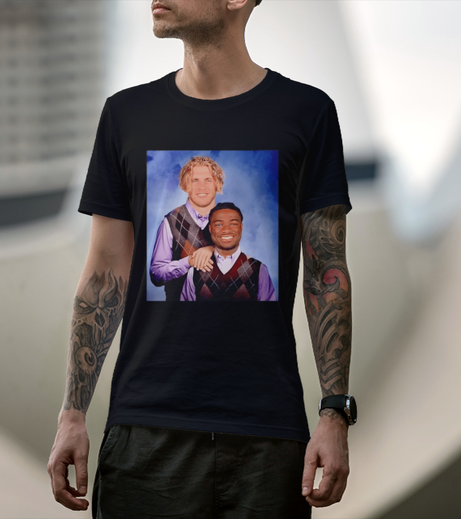 Cooper Kupp Jalen Milroe Step Brothers Comedy Parody Sweater Vest Collage T-Shirt