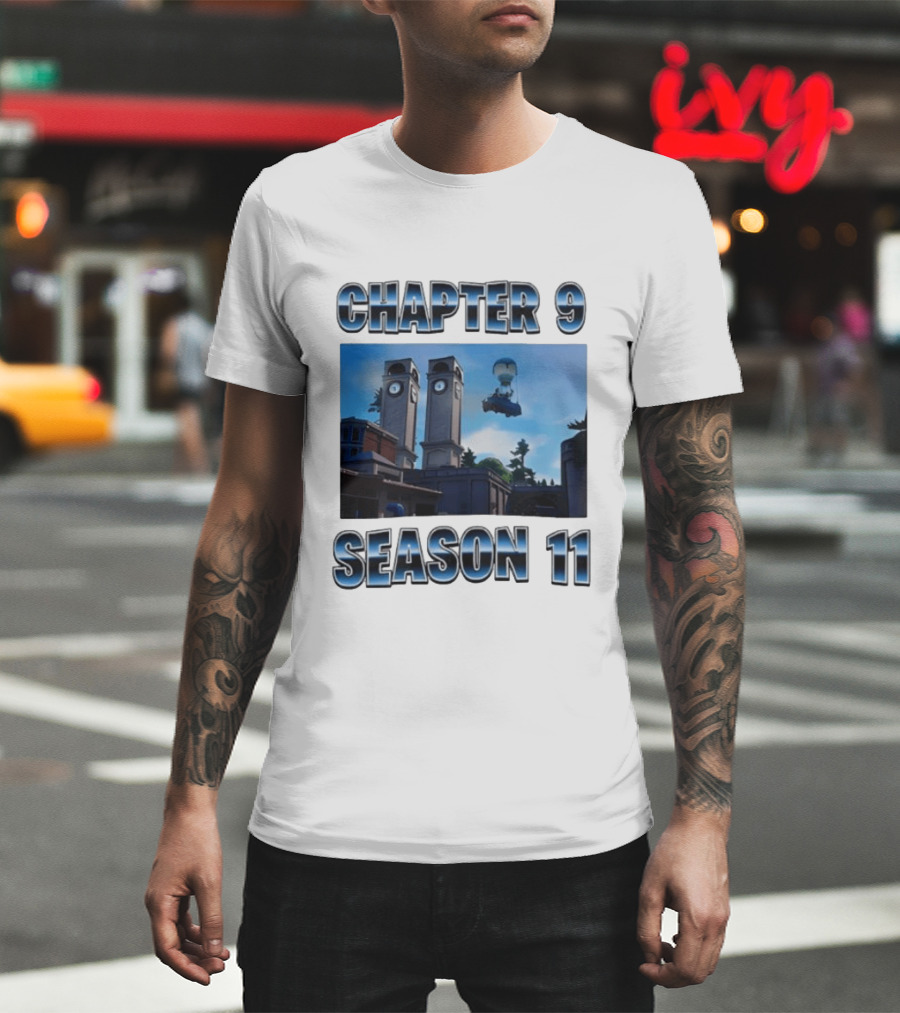 Chapter 9 Season 11 Tower Scene Floating Bus T-Shirt