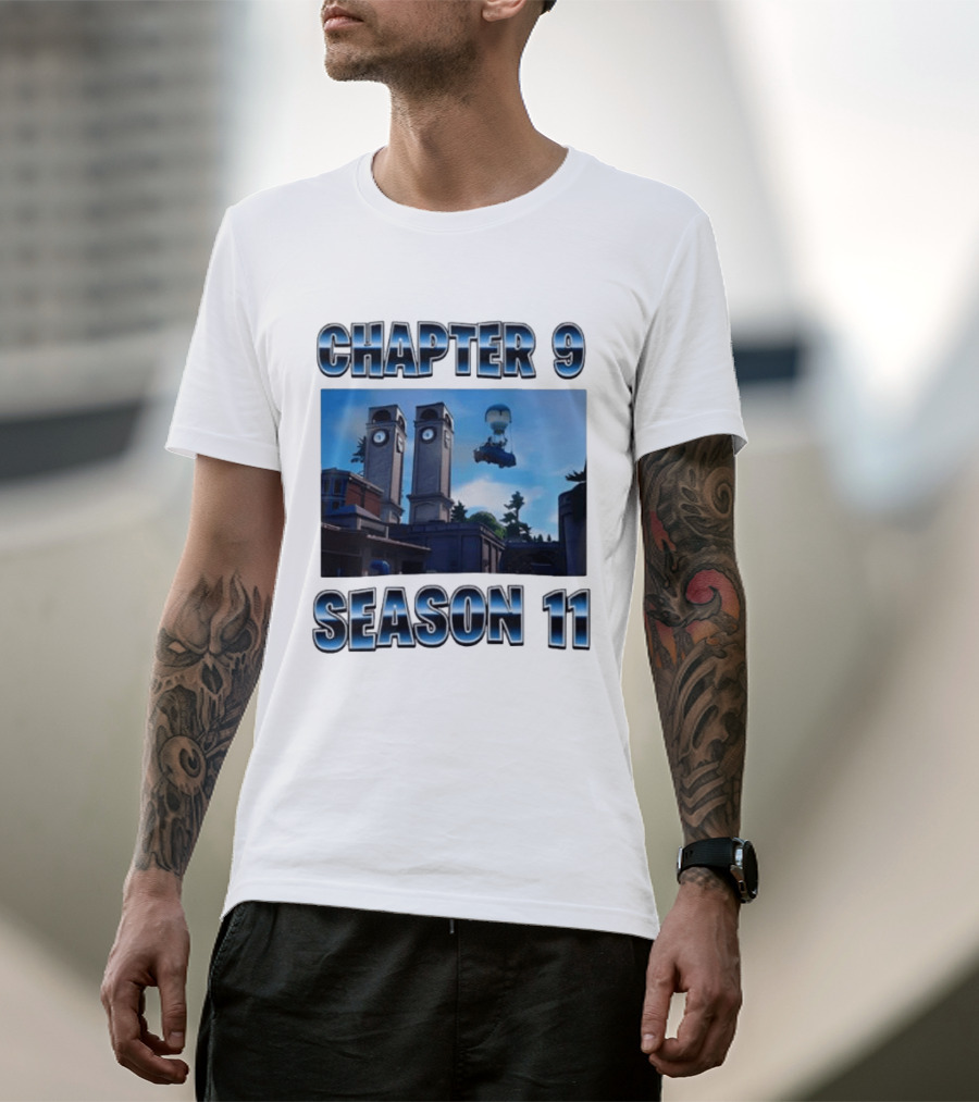 Chapter 9 Season 11 Tower Scene Floating Bus T-Shirt