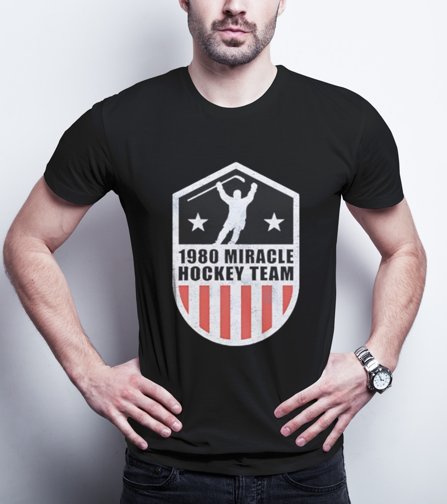 1980 Miracle Hockey Team Stars And Stripes Victory Celebration T-Shirt