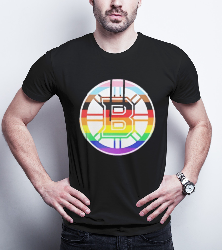 Boston Bruins Healthcare Appreciation NHL 2026 Night Pride Inclusive Bruins Circle T-Shirt