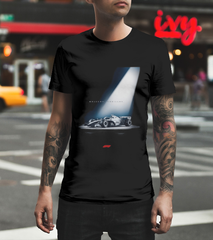 Welcome Cadillac F1 Team Formula 1 Racing Car Spotlight T-Shirt