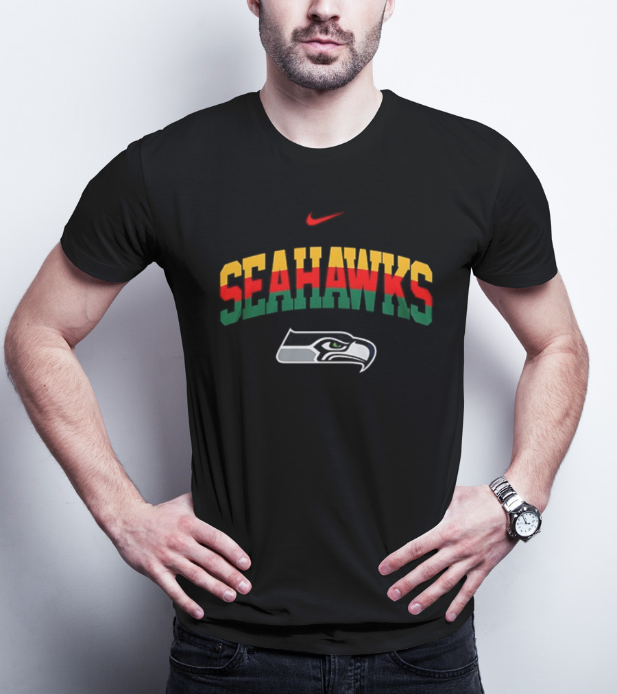 Seattle Seahawks Black History 100th Anniversary Nike Seahawks T-Shirt