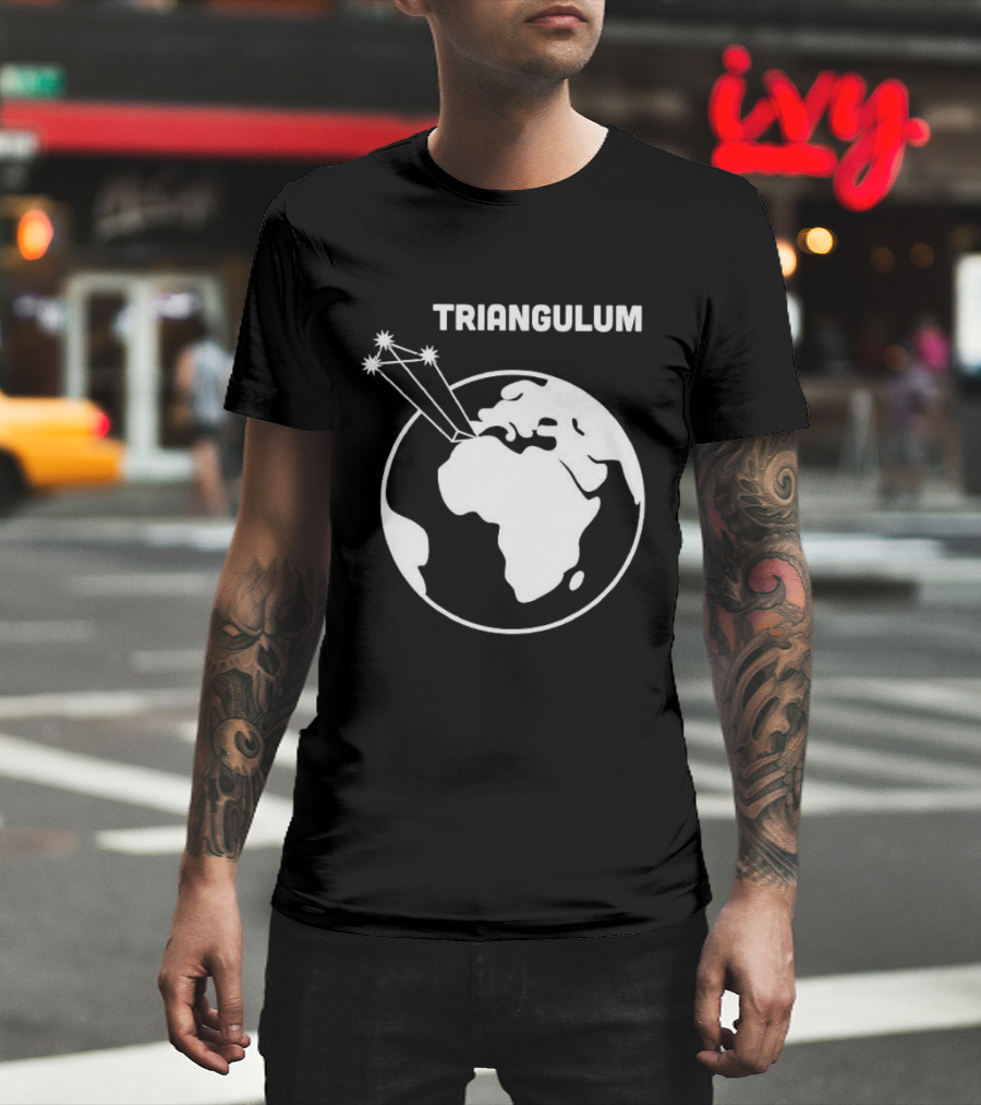 Triangulum Constellation Over Earth Globe T-Shirt
