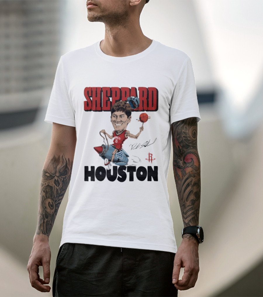 Houston Rockets Sheppard Cartoon Character Rocket T-Shirt