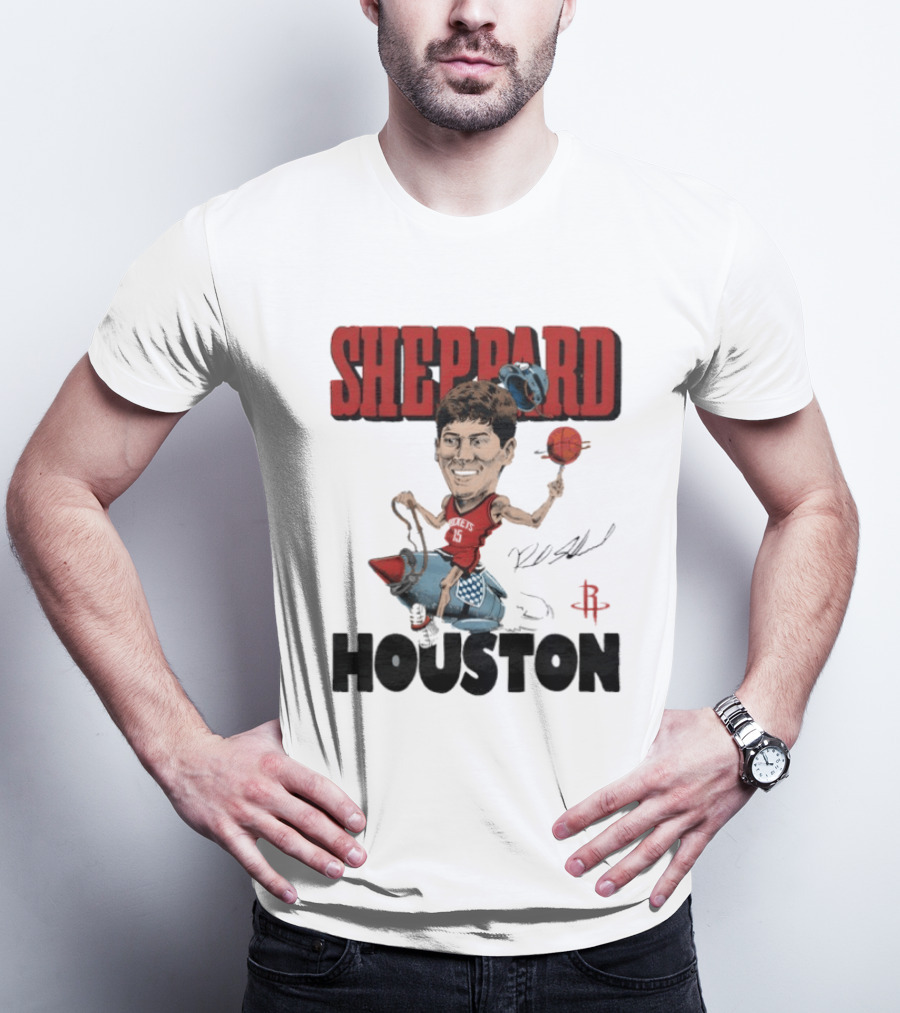 Houston Rockets Sheppard Cartoon Character Rocket T-Shirt