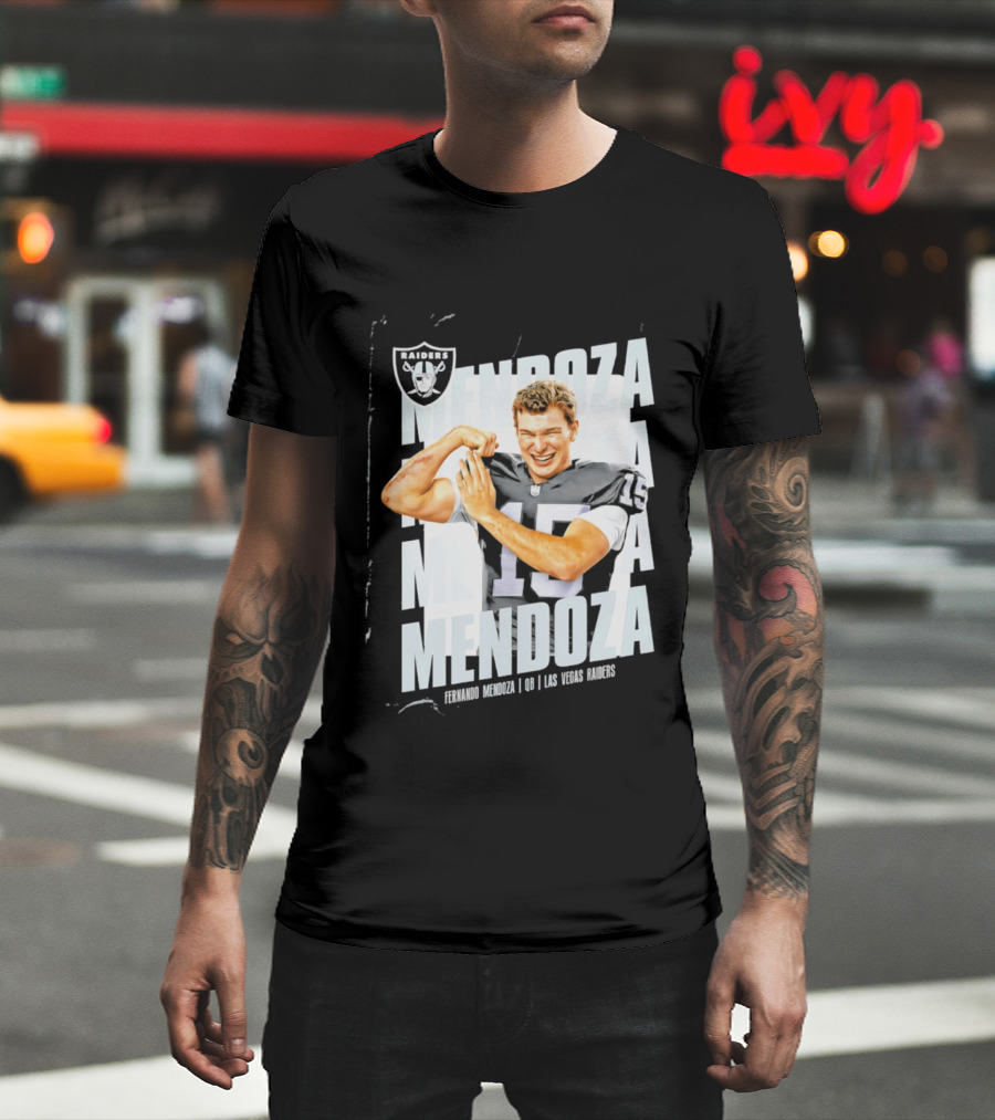 Las Vegas Raiders Fernando Mendoza Quarterback 15 Mendoza T-Shirt