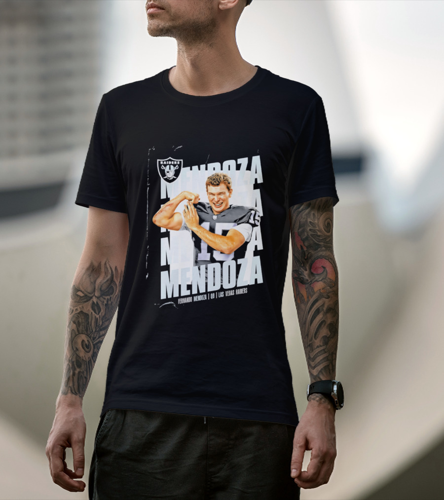 Las Vegas Raiders Fernando Mendoza Quarterback 15 Mendoza T-Shirt