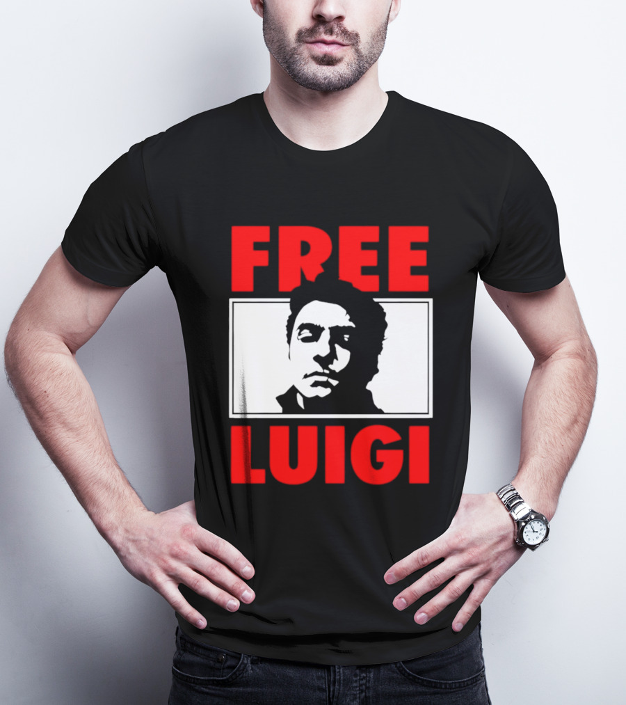 Free Luigi Mangione Shot Face Red T-Shirt