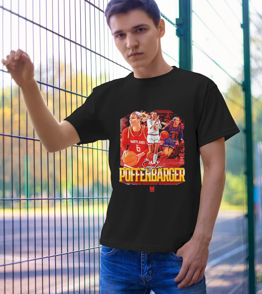 Saylor Poffenbarger Maryland Basketball Player 6 Collage T-Shirt
