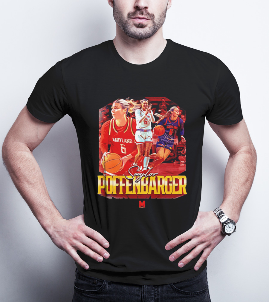Saylor Poffenbarger Maryland Basketball Player 6 Collage T-Shirt
