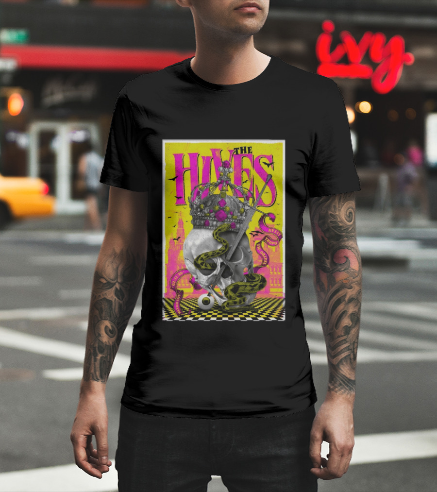 The Hives Teatro Metropolitán Mexico Feb 11 2026 Skull Crown Snake T-Shirt