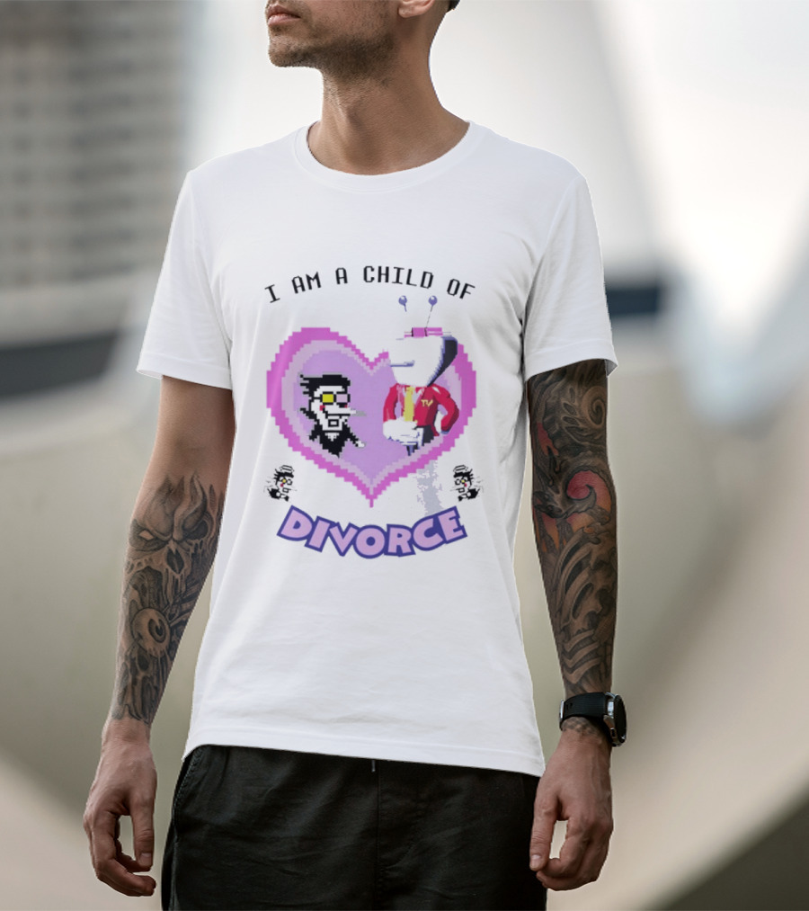 I Am A Child Of Divorce Heart Spamton Tenna Pixel T-Shirt