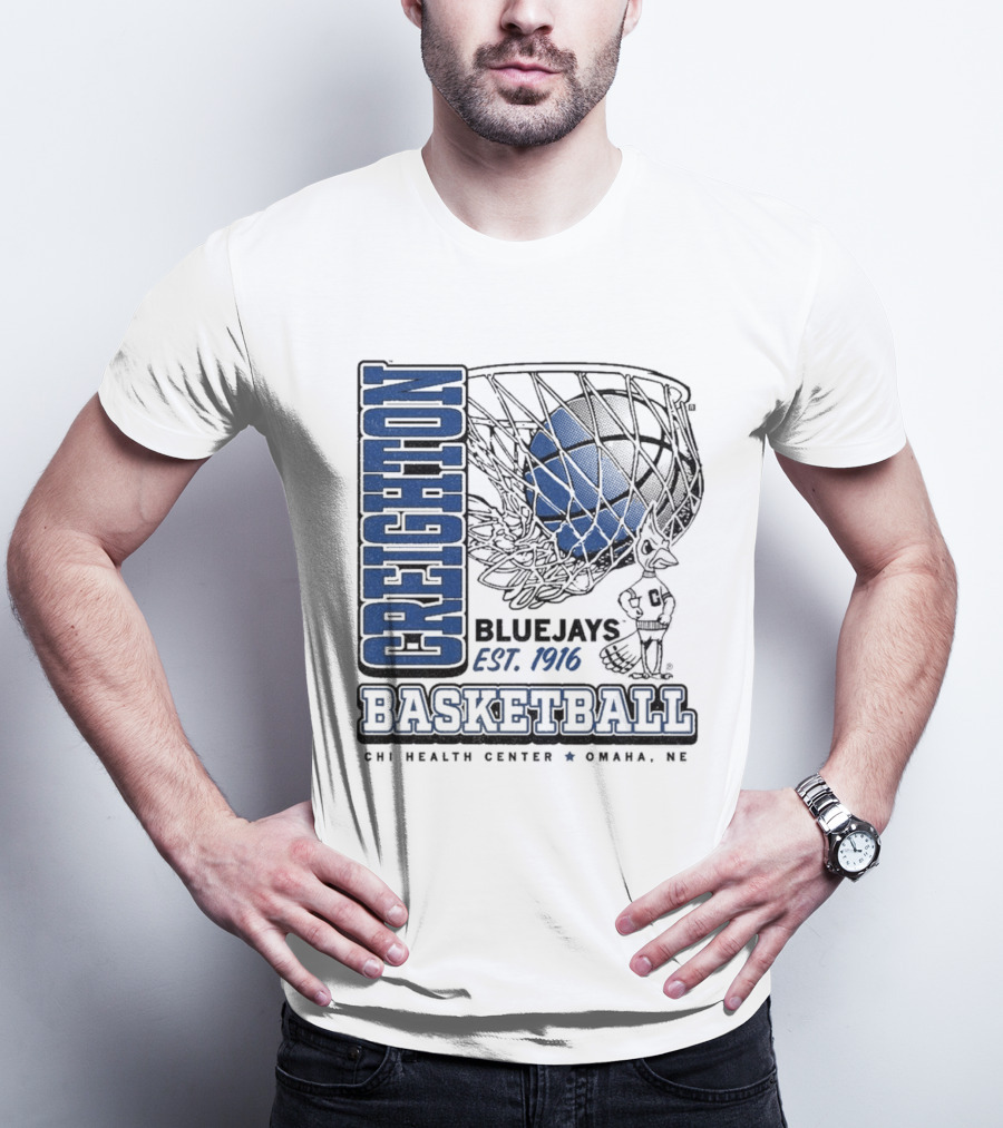 Creighton Bluejays Basketball Est. 1916 CHI Health Center Omaha NE T-Shirt