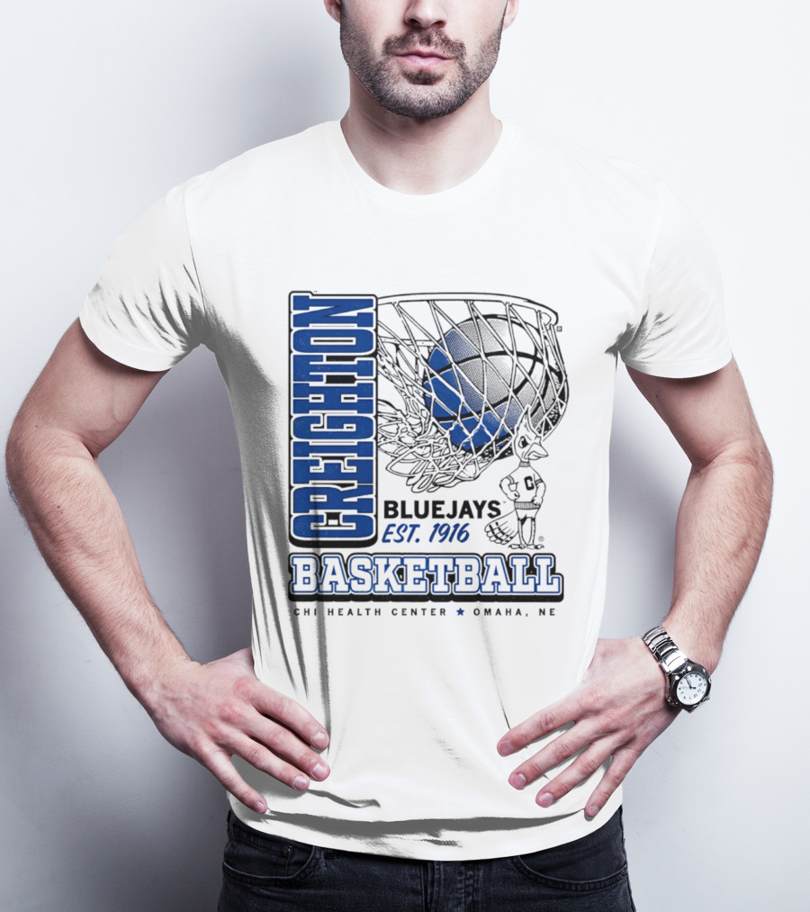 Creighton Bluejays Basketball Est 1916 CHI Health Center Omaha Nebraska T-Shirt