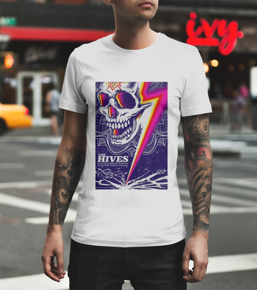 The Hives Vive Claro Distrito Cultural Bogotá Skull Lightning Feb 10 2026 T-Shirt