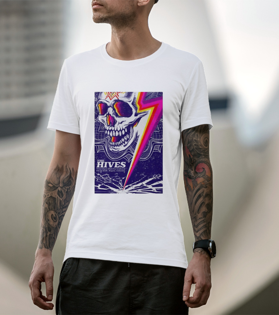 The Hives Vive Claro Distrito Cultural Bogotá Skull Lightning Feb 10 2026 T-Shirt
