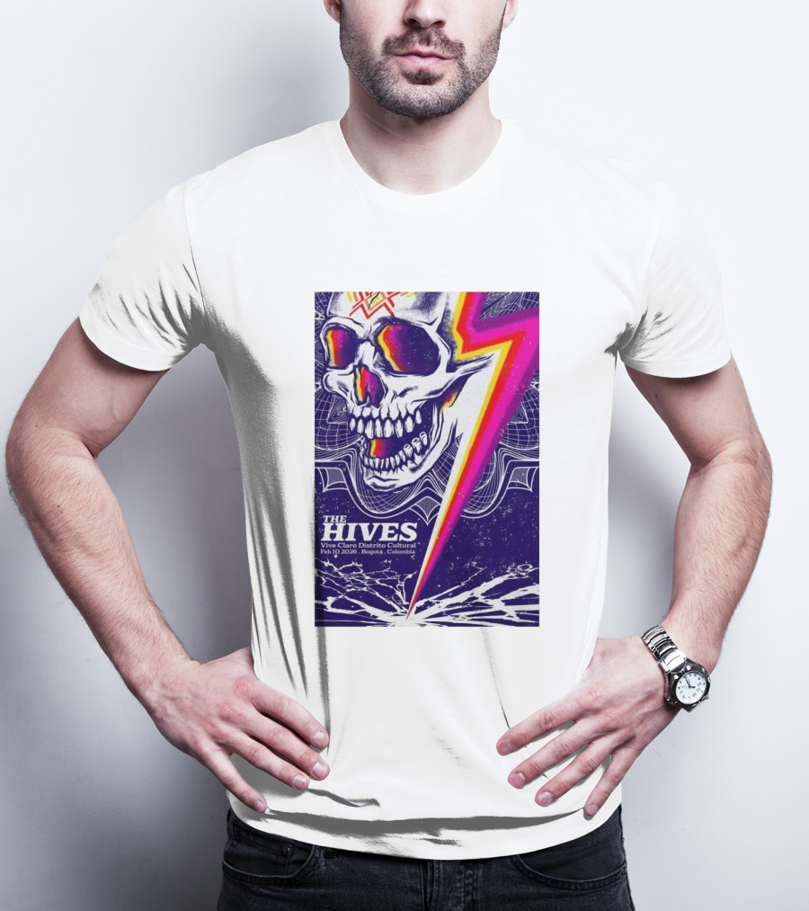 The Hives Vive Claro Distrito Cultural Bogotá Skull Lightning Feb 10 2026 T-Shirt
