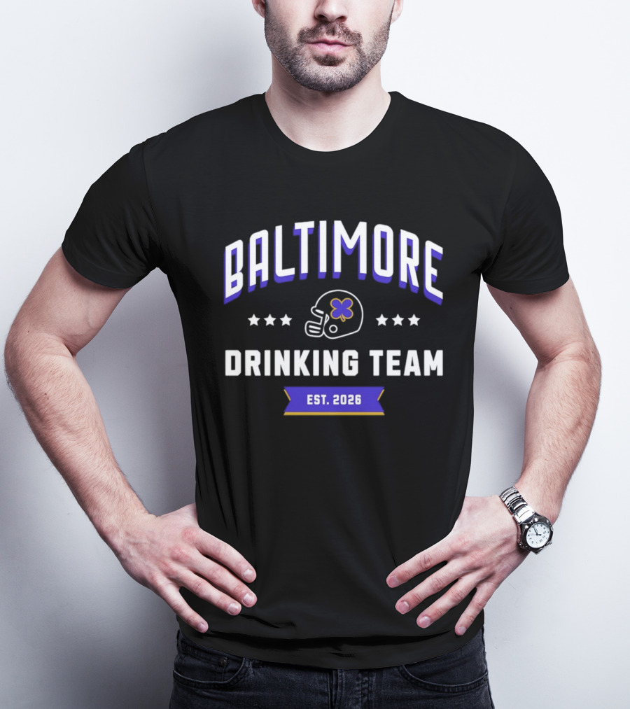 Baltimore Drinking Team St. Patrick's Day 2026 Football Helmet T-Shirt