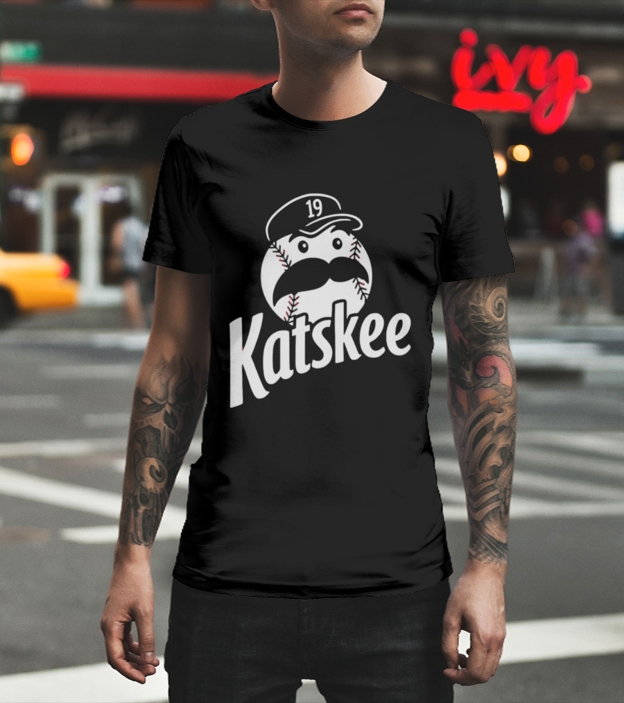 Katskee 19 Baseball Mustache Character With Nebraska T-Shirt