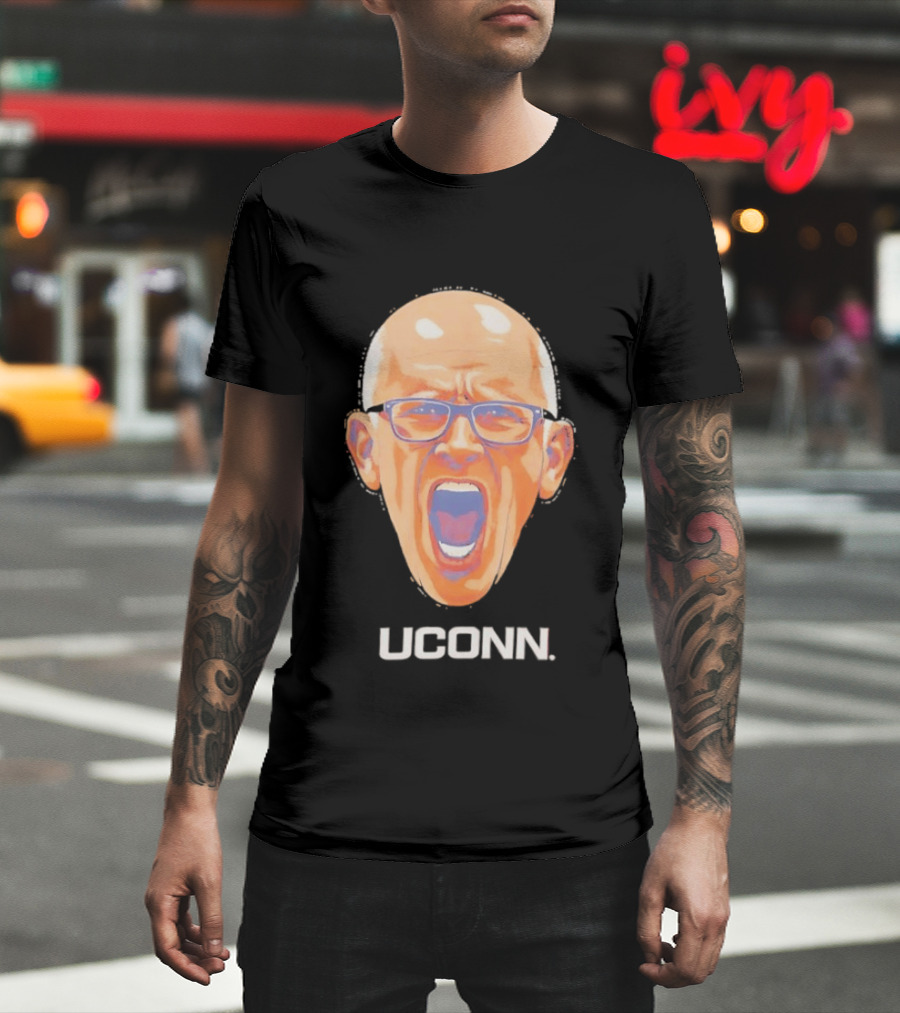 Coach Dan Hurley Big Head Uconn Huskies Face T-Shirt