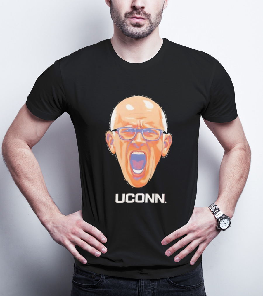 Coach Dan Hurley Big Head Uconn Huskies Face T-Shirt
