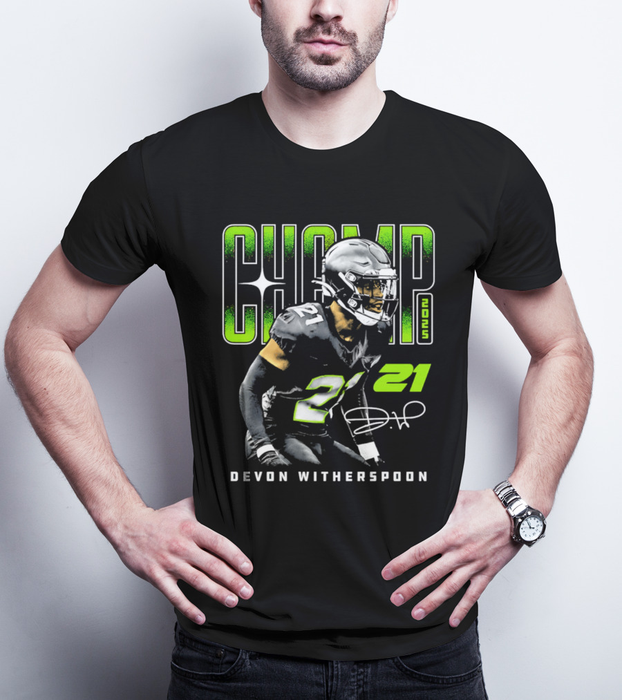 Devon Witherspoon 21 Seattle Seahawks Champ 2025 T-Shirt