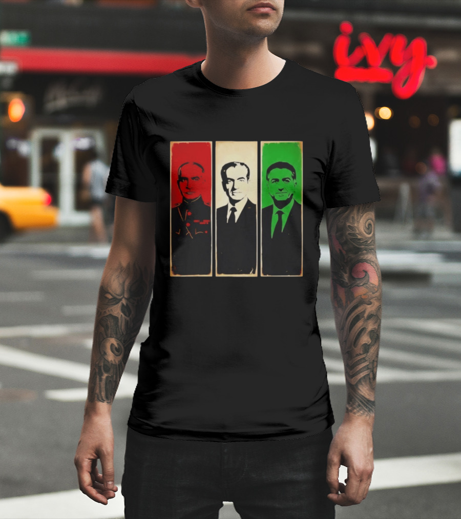 Pahlavi Kings Of Iran Reza Mohammad Reza Iran Flag T-Shirt