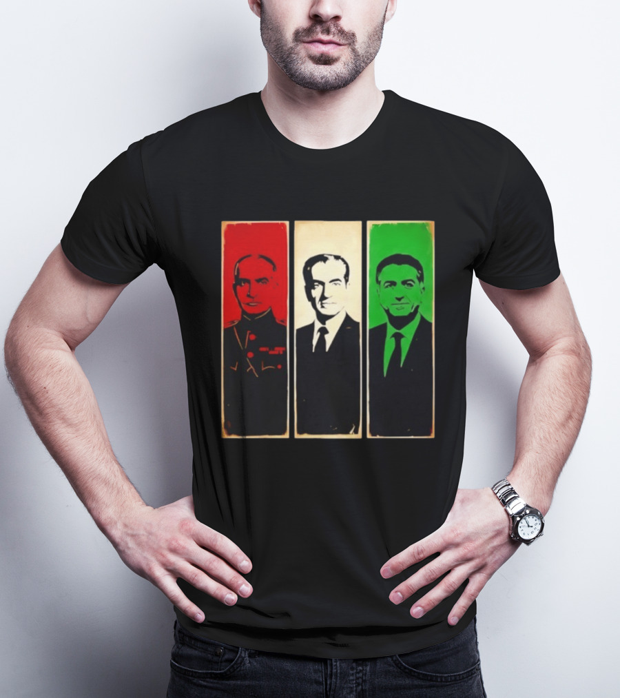 Pahlavi Kings Of Iran Reza Mohammad Reza Iran Flag T-Shirt