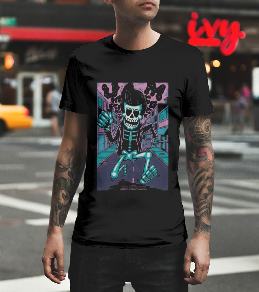Umphrey's McGee Skeleton February 11 13 2026 Portland Boston Philadelphia Concert Tour T-Shirt