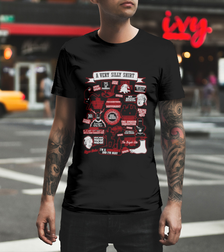 Very Silly This Is An Ex Parrot Spam Spanish Inquisition Bring Out Your Dead T-Shirt