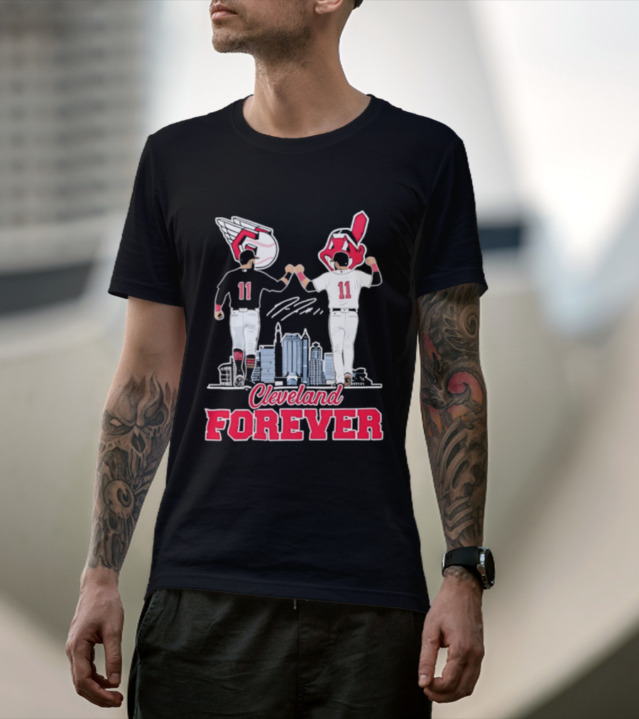 Cleveland Forever Baseball Guardians Indians Heritage Skyline Legends T-Shirt