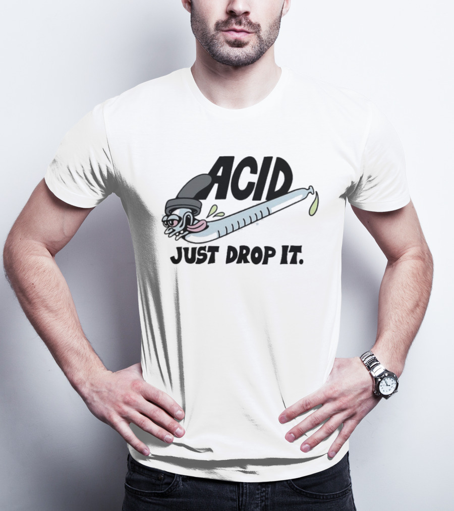 Acid Just Drop It Cartoon Worm T-Shirt