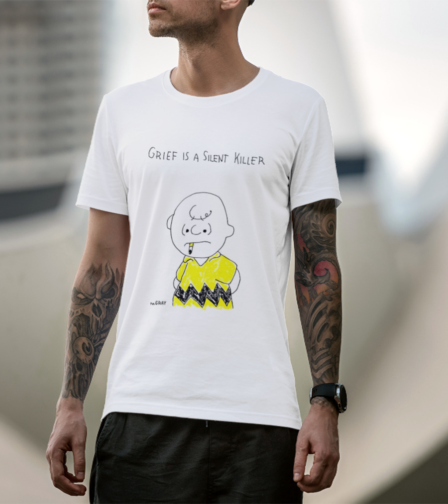 Charlie Brown Grief Is A Silent Killer Peanuts Humor Comic Strip T-Shirt