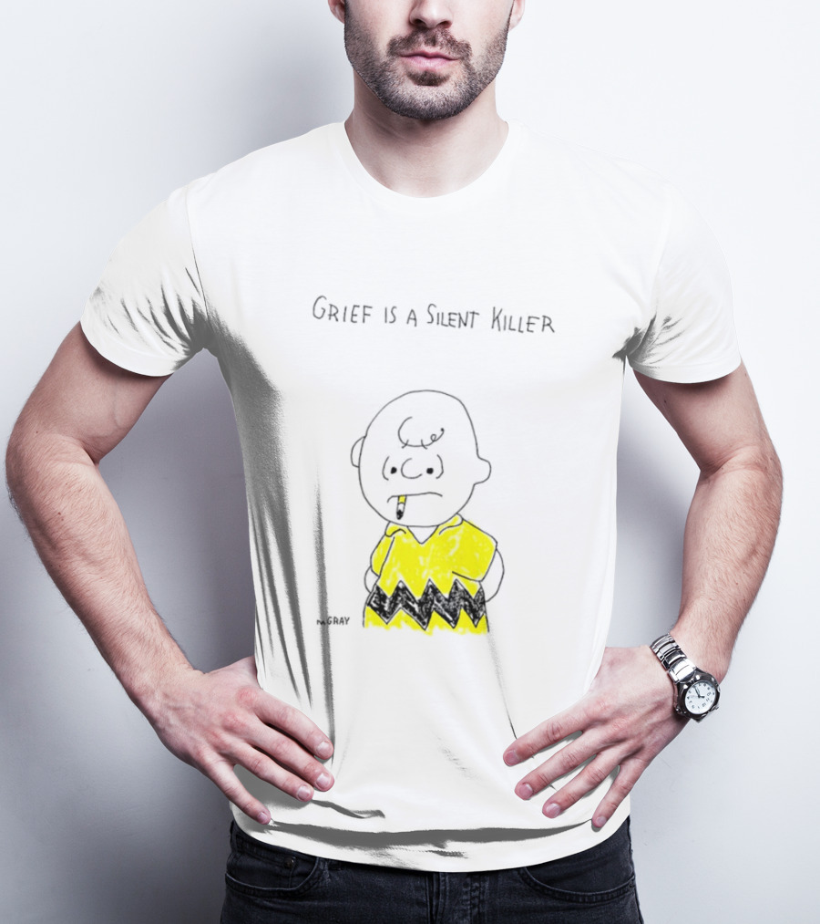 Charlie Brown Grief Is A Silent Killer Peanuts Humor Comic Strip T-Shirt