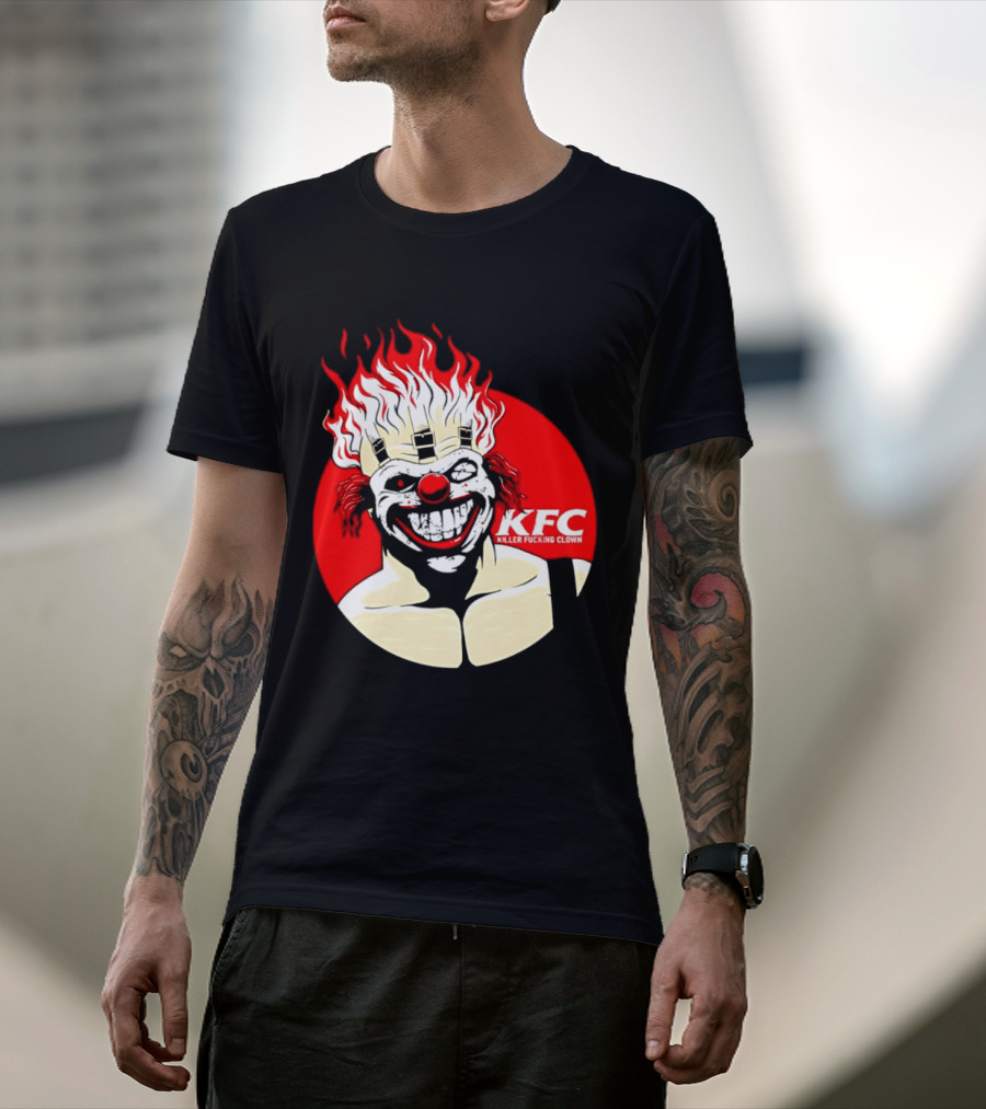 KFC Killer Clown Flaming Hair Grinning Face T-Shirt