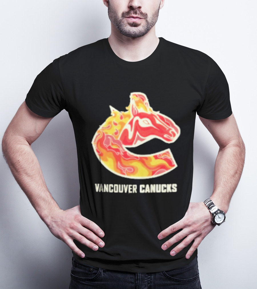 Vancouver Canucks Lunar New Year 2026 Horse Flaming T-Shirt