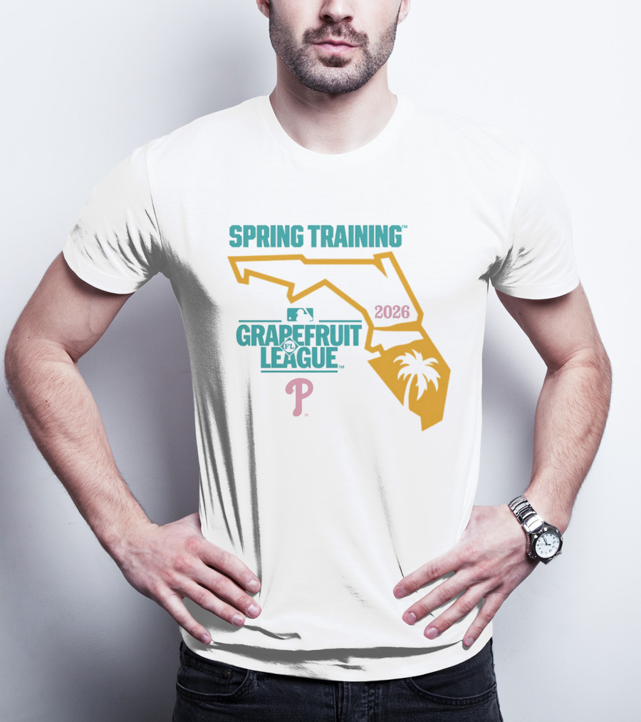 Philadelphia Phillies Grapefruit League Spring Training 2026 Florida Map Palm Tree MLB T-Shirt